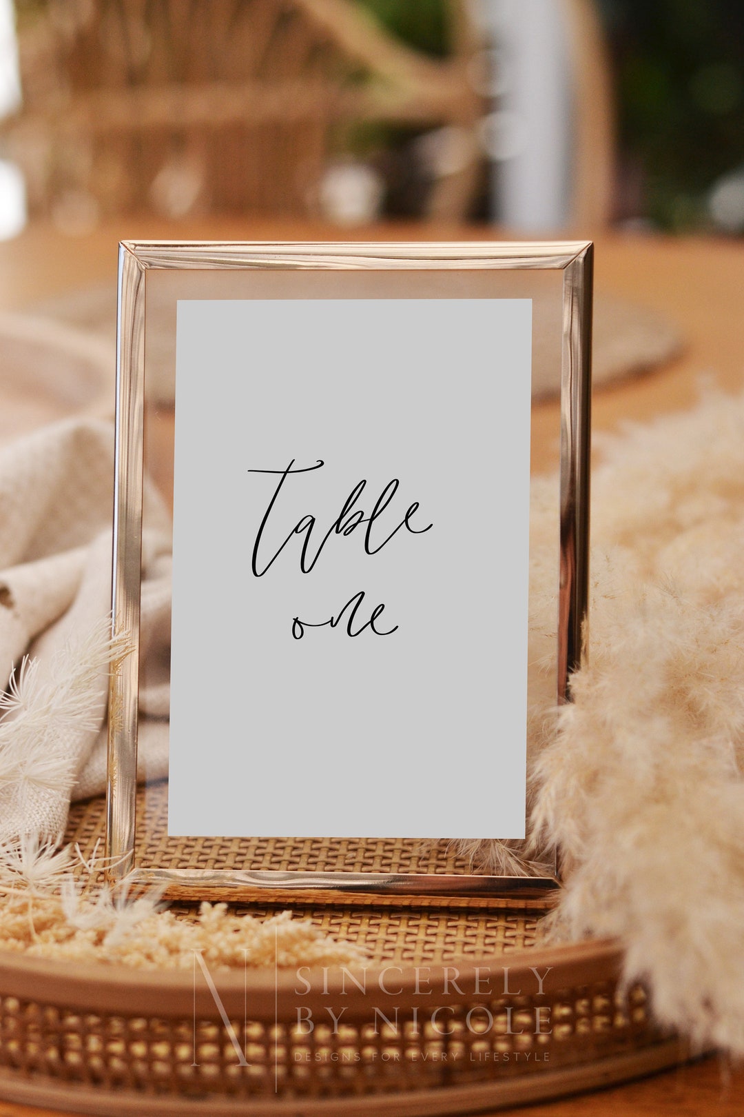 Modern Minimalist Table Number Template, Editable Printable Simple ...