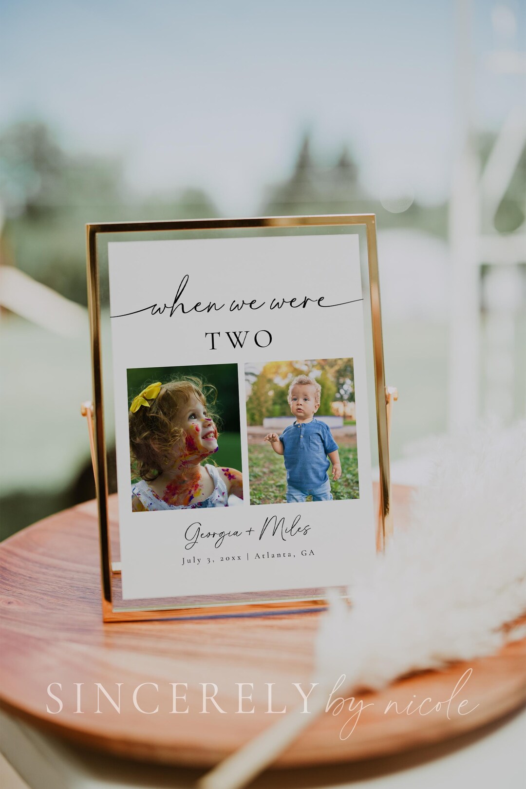 When We Were Age Photo Table Number Template, Childhood Ages Table ...