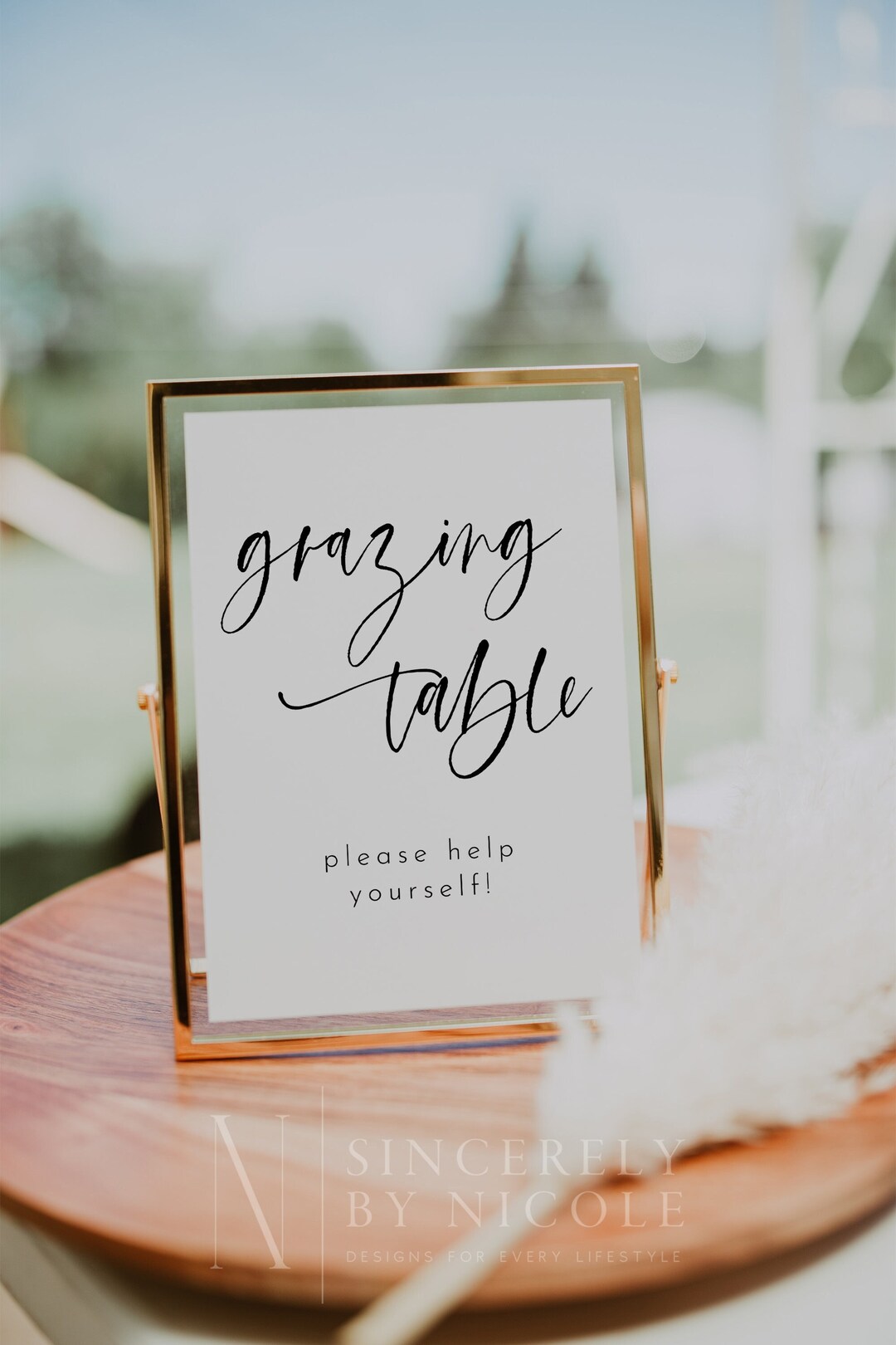 Grazing Table Sign Printable, Wedding Grazing Table Sign, Minimalist ...