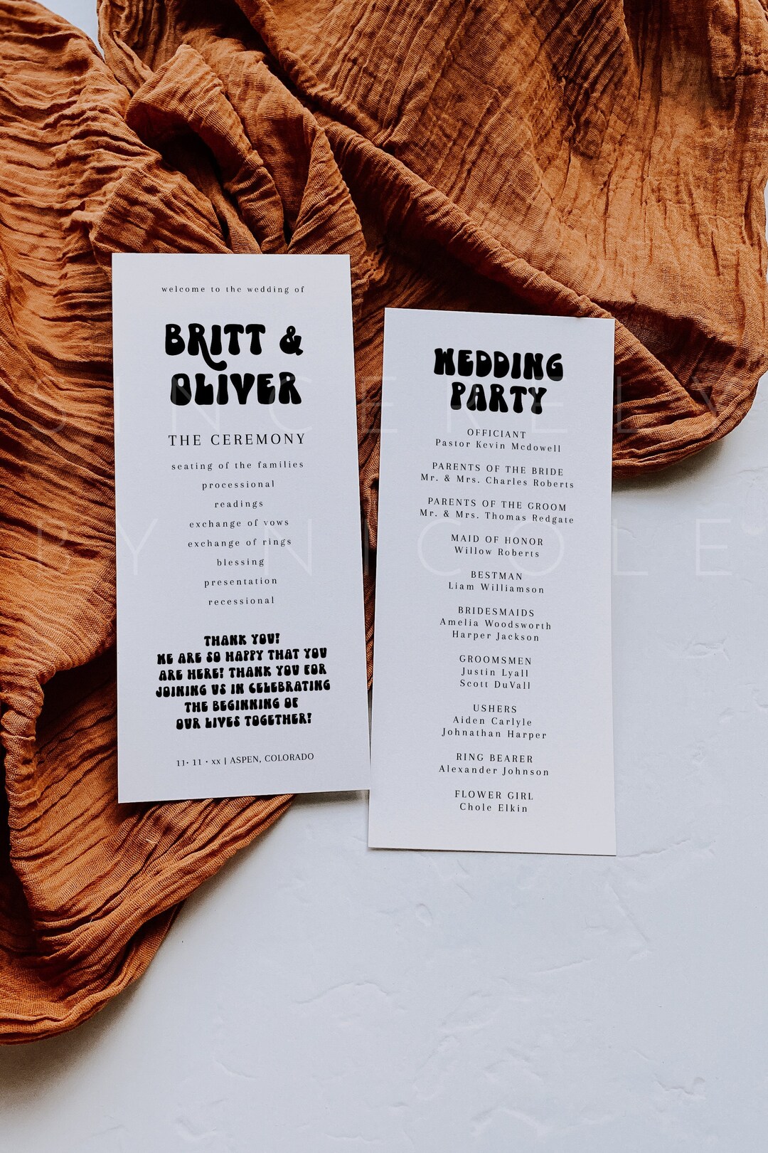 Retro Wedding Program Template, Wedding Program Retro, Wedding Program ...