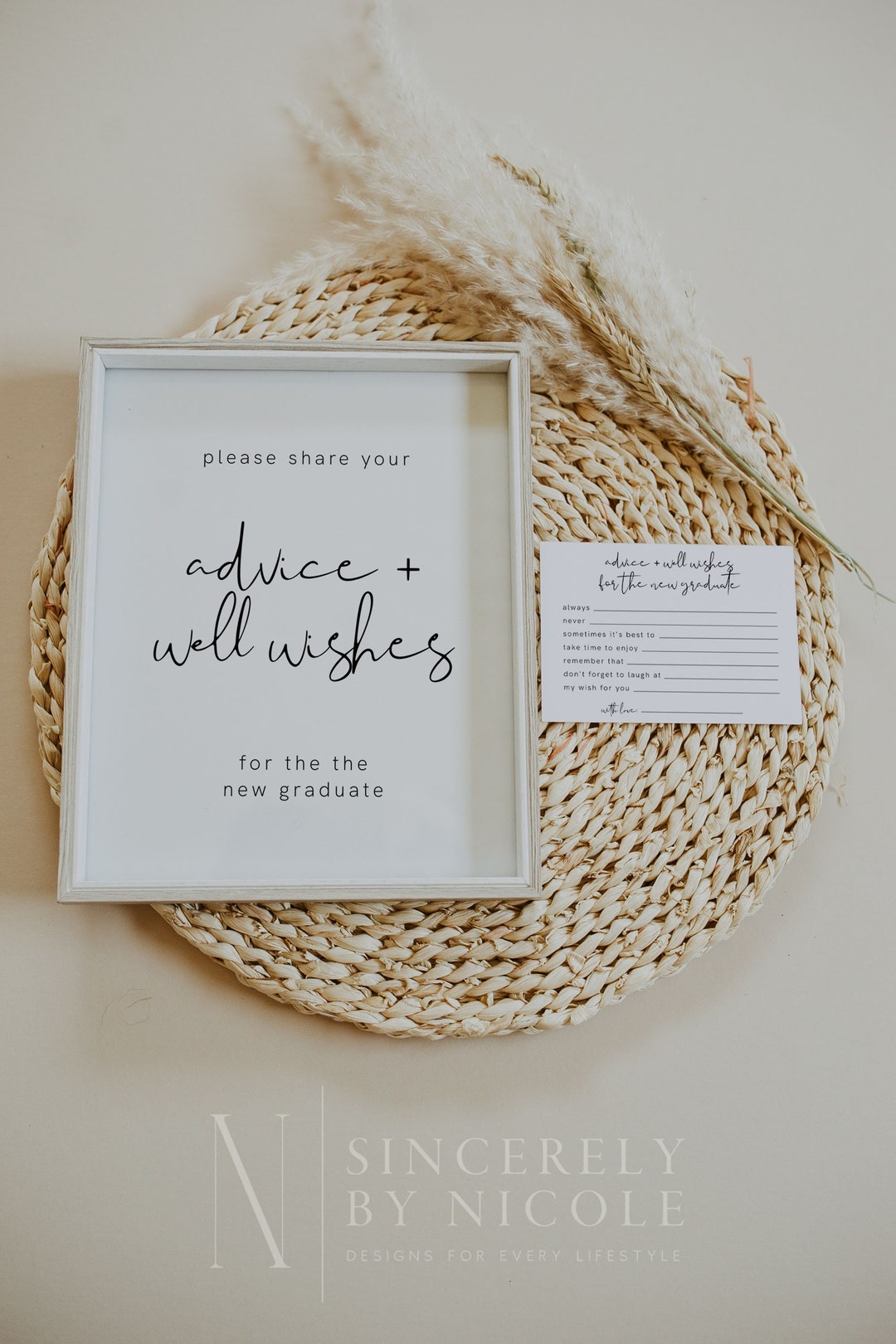 Graduation Advice Card, Graduation Party Sign Template, Advice for the ...