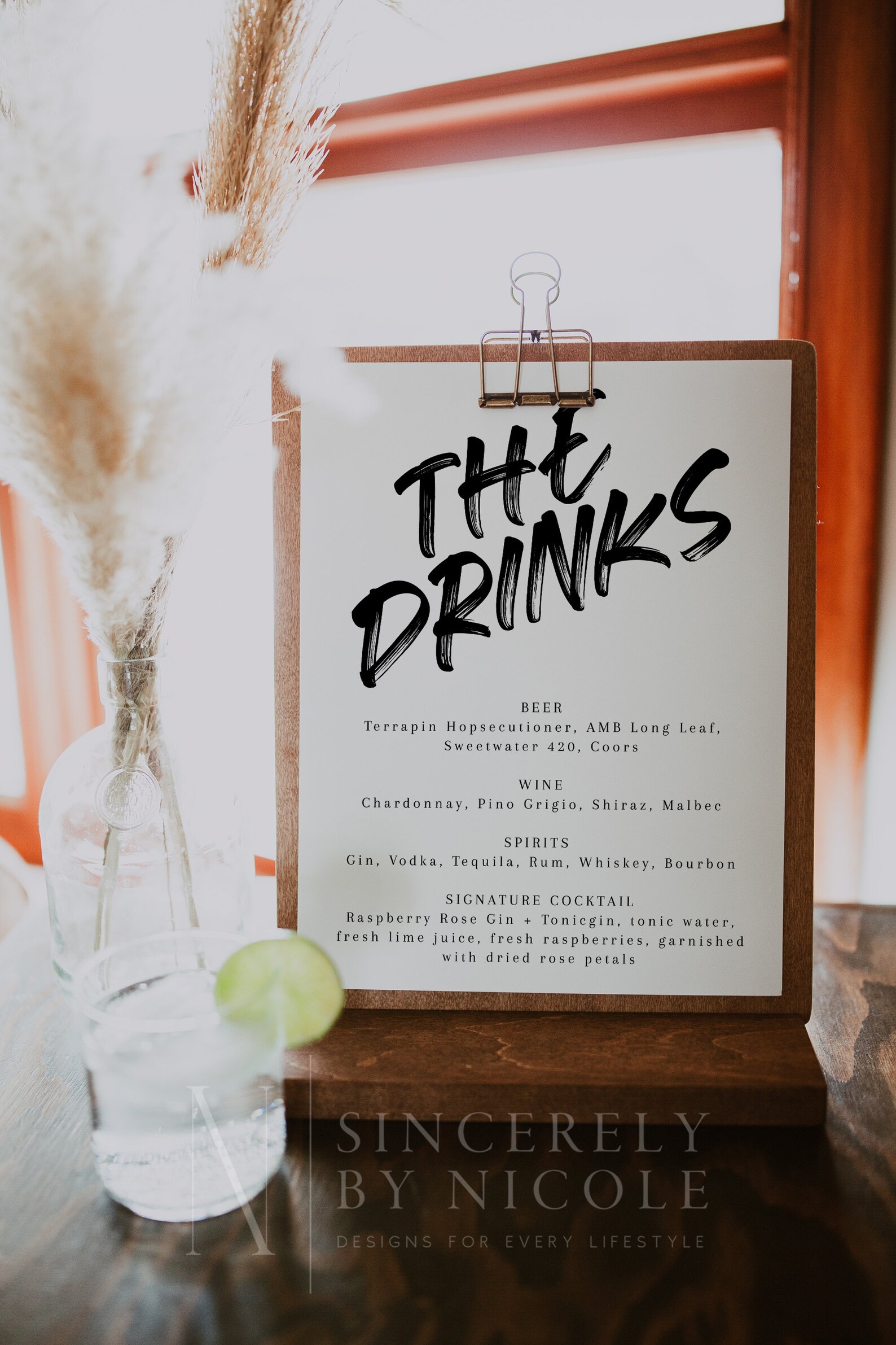 Bar Menu Template Download Editable Printable Bar Sign - Etsy