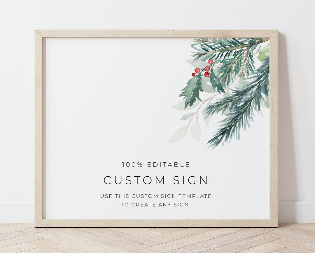 Editable Christmas Sign Printable Holiday Sign Template - Etsy