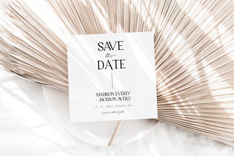 Square Save the Date Template 5x5 Save the Date Modern - Etsy
