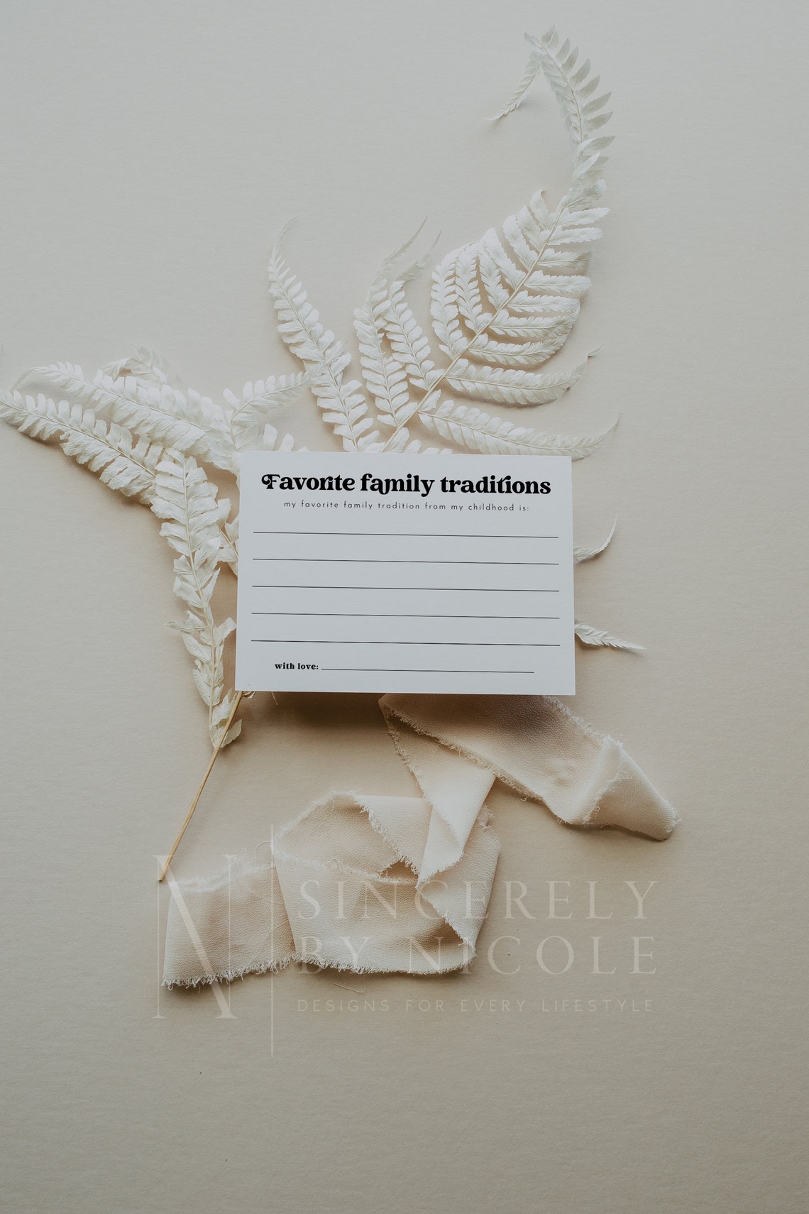 Editable Printable Family Traditions Card Family Traditions - Etsy