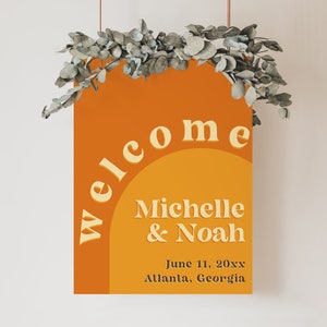 70's Welcome Sign Template, Retro Welcome Sign Editable Printable, 70's ...