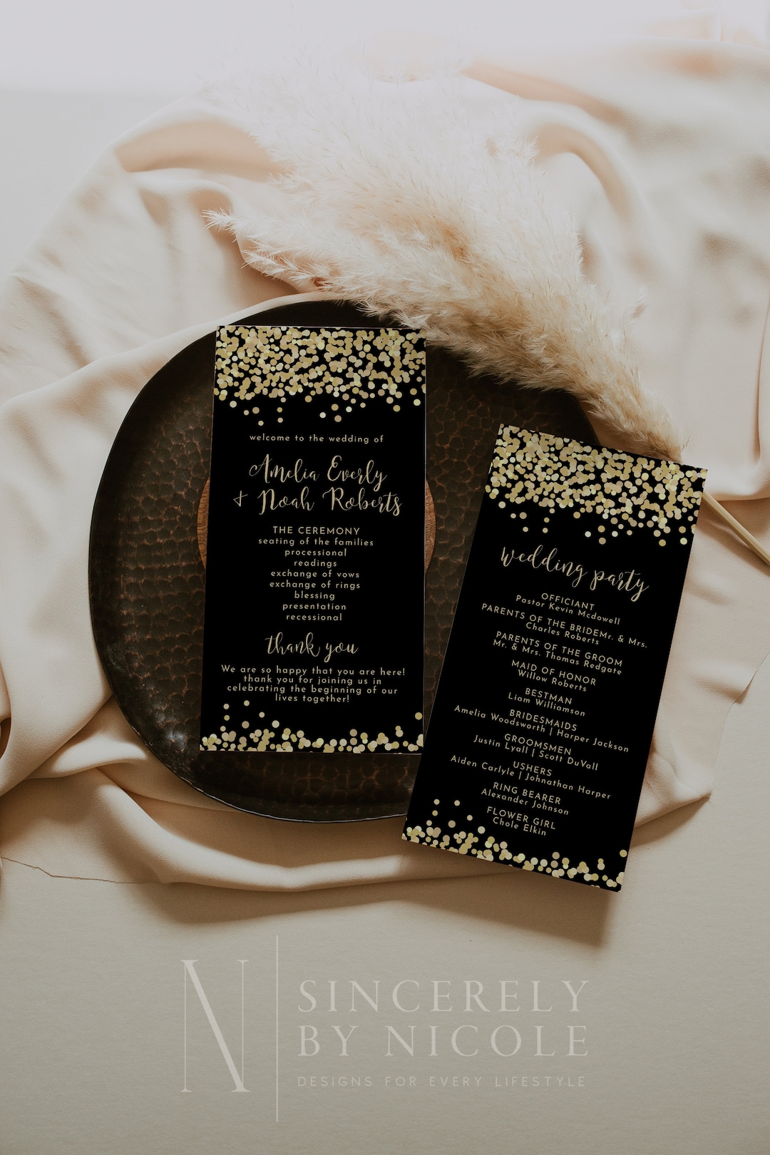 New Years Wedding Program, New Year Ceremony Program Template, Editable ...