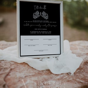 Gothic Wedding Certificate of Marriage, Skeleton Wedding Marriage ...