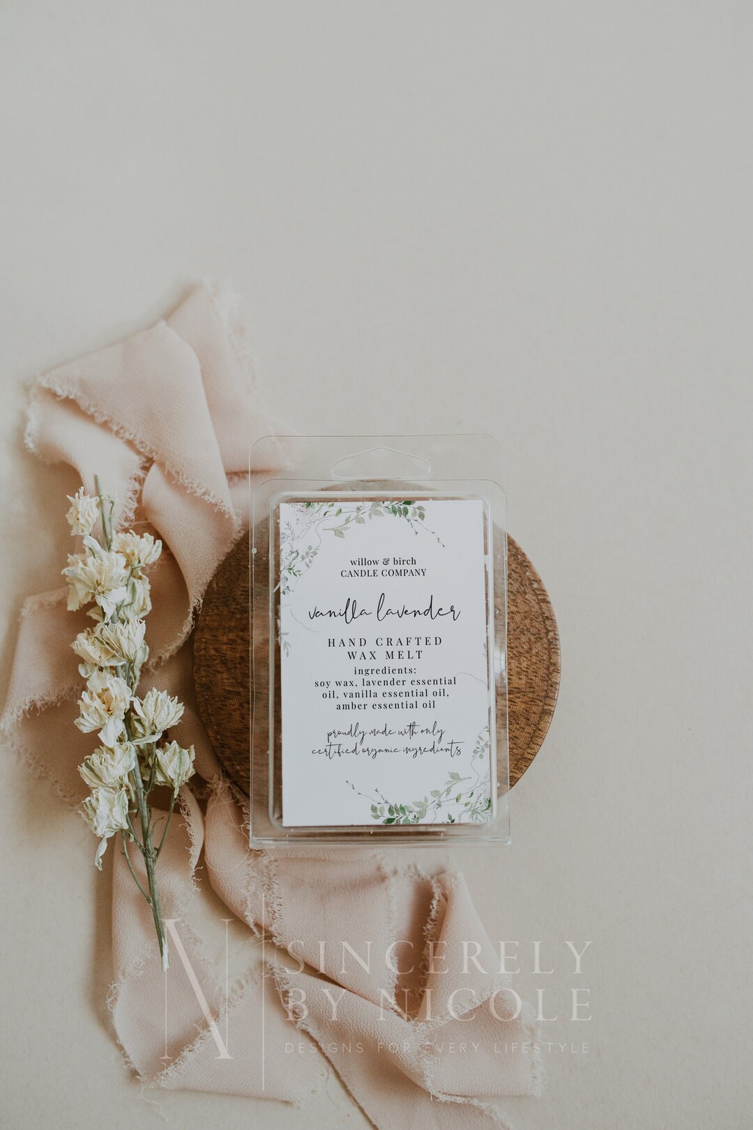 Modern Wax Melt Label Template, Minimalist Wax Melts Label Template ...