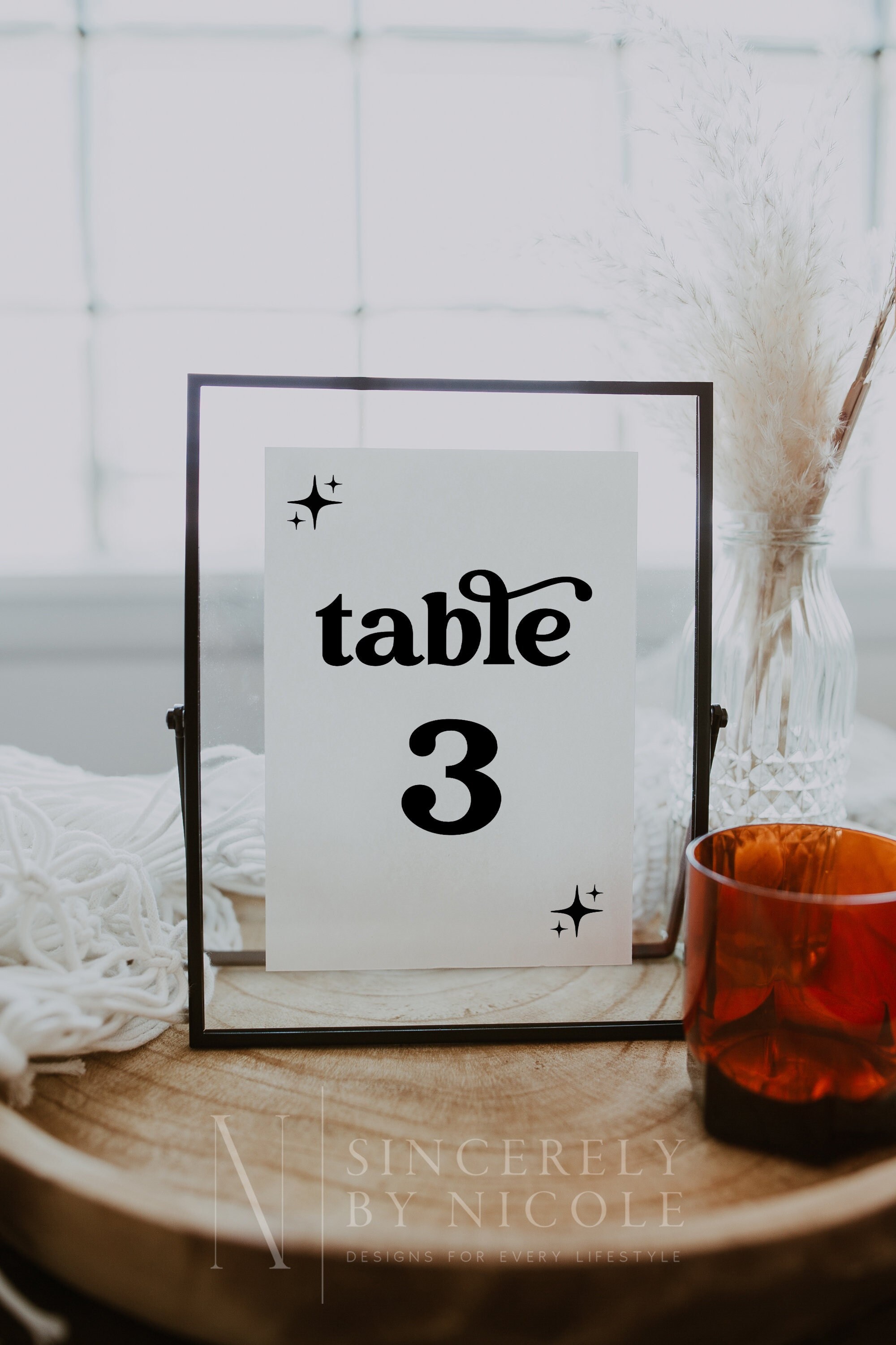 Retro Table Number Template Vintage Wedding Table Number - Etsy