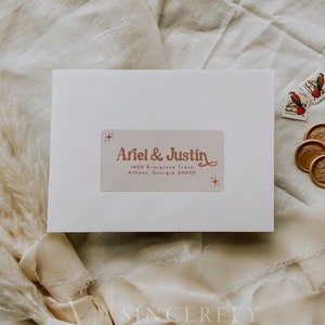 Groovy 70's Address Label Template, Editable Recipient Address Label ...