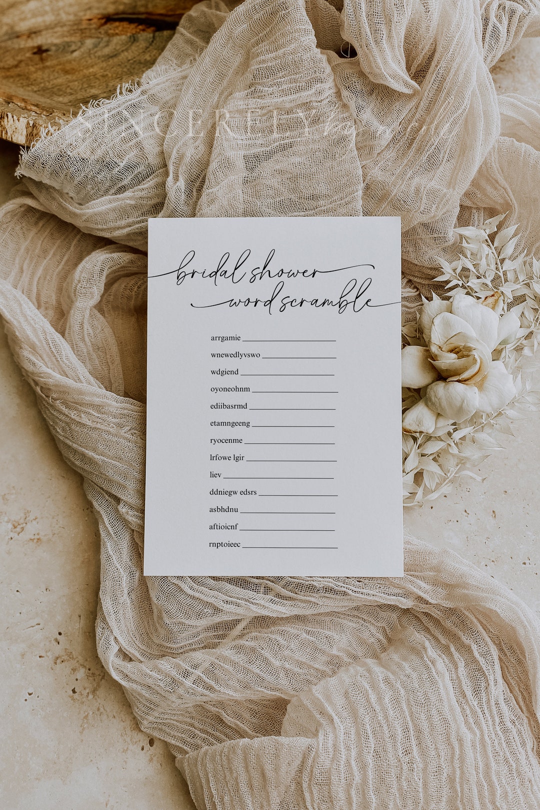 Word Scramble Bridal Shower Game Template, Bridal Shower Puzzle ...