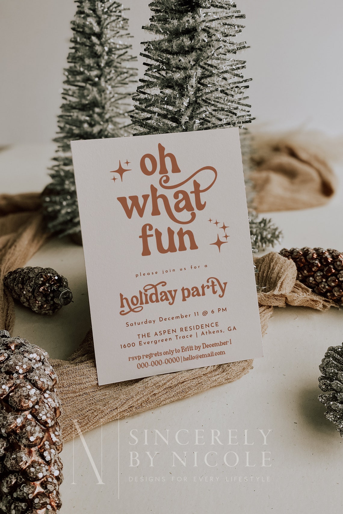 Oh What Fun Christmas Party Invitation, Editable Printable Holiday ...