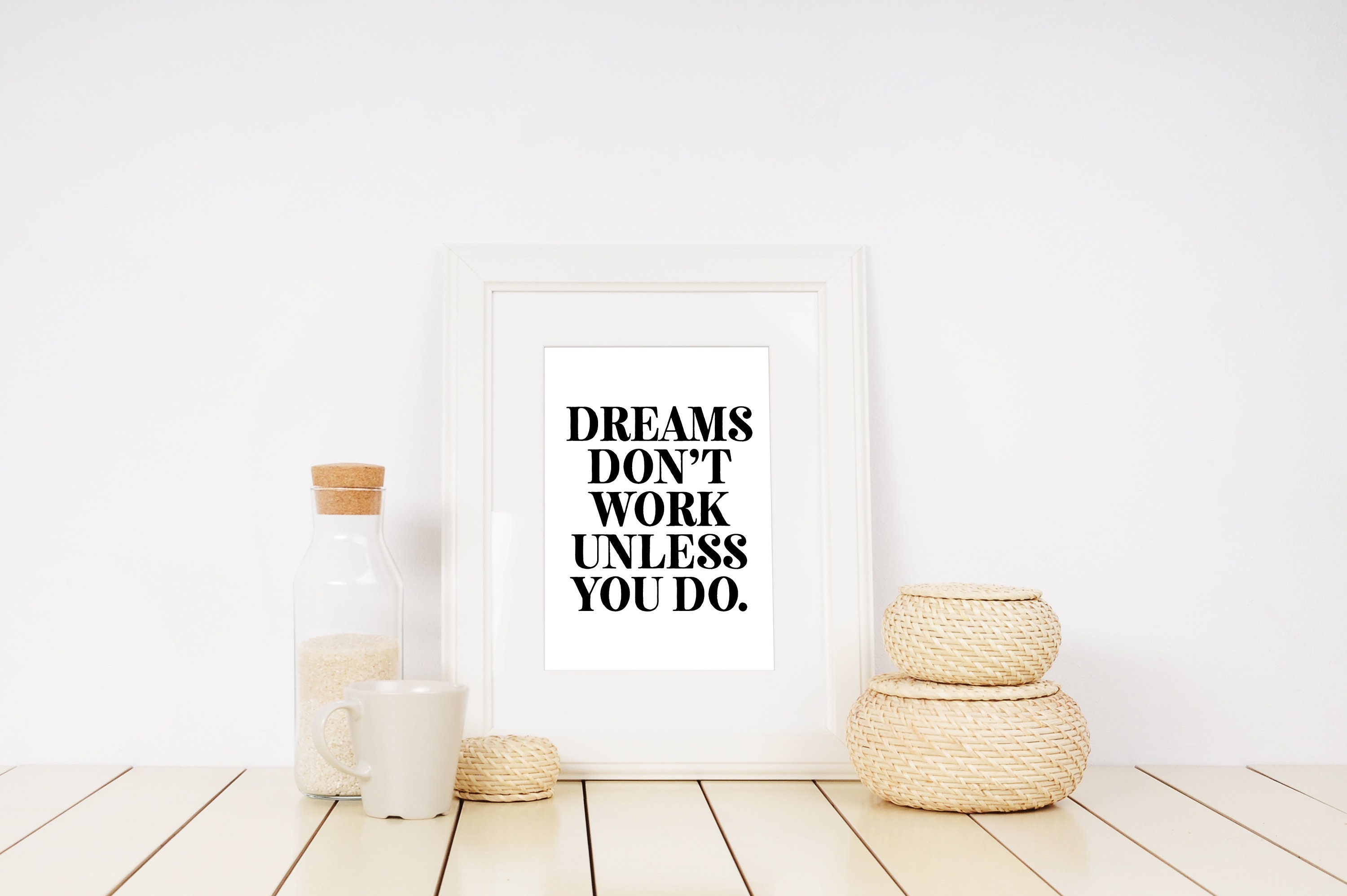 Dreams Don't Work Unless You Do Motivational Poster | Etsy