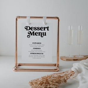 Minimalist Dessert Menu Sign, Modern Dessert Bar Sign Template ...
