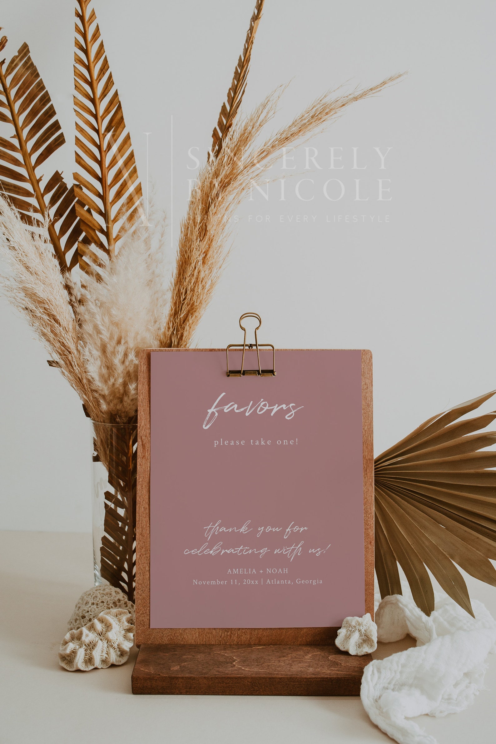 Favors Sign Template, Editable Printable Favors Sign, Please Take One ...