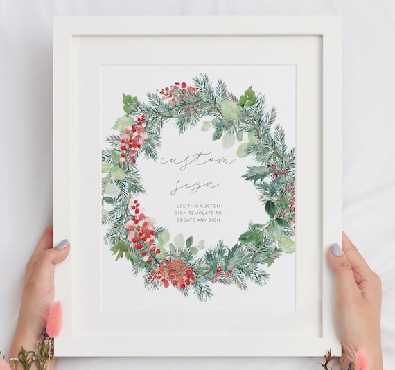 Editable Holiday Sign Template Printable Christmas Sign - Etsy