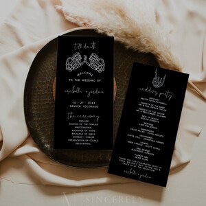 Gothic Wedding Program Template, Dark Moody Fall Wedding, Halloween ...