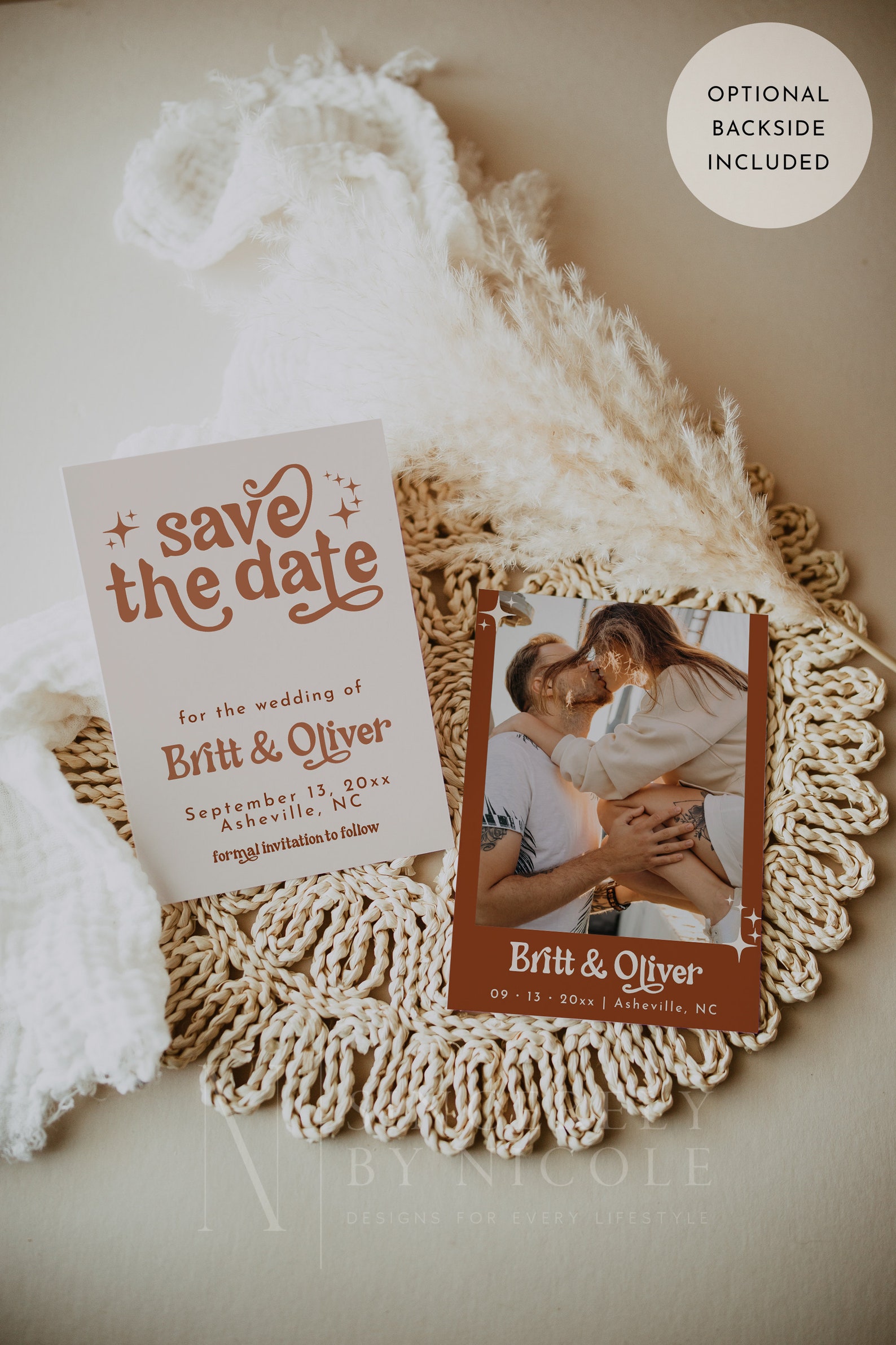 Retro Picture Save the Date Template Bohemian Save the Date - Etsy