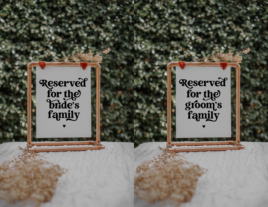 Reserved Sign, Wedding Family Reserved Sign Reserved Wedding Table ...