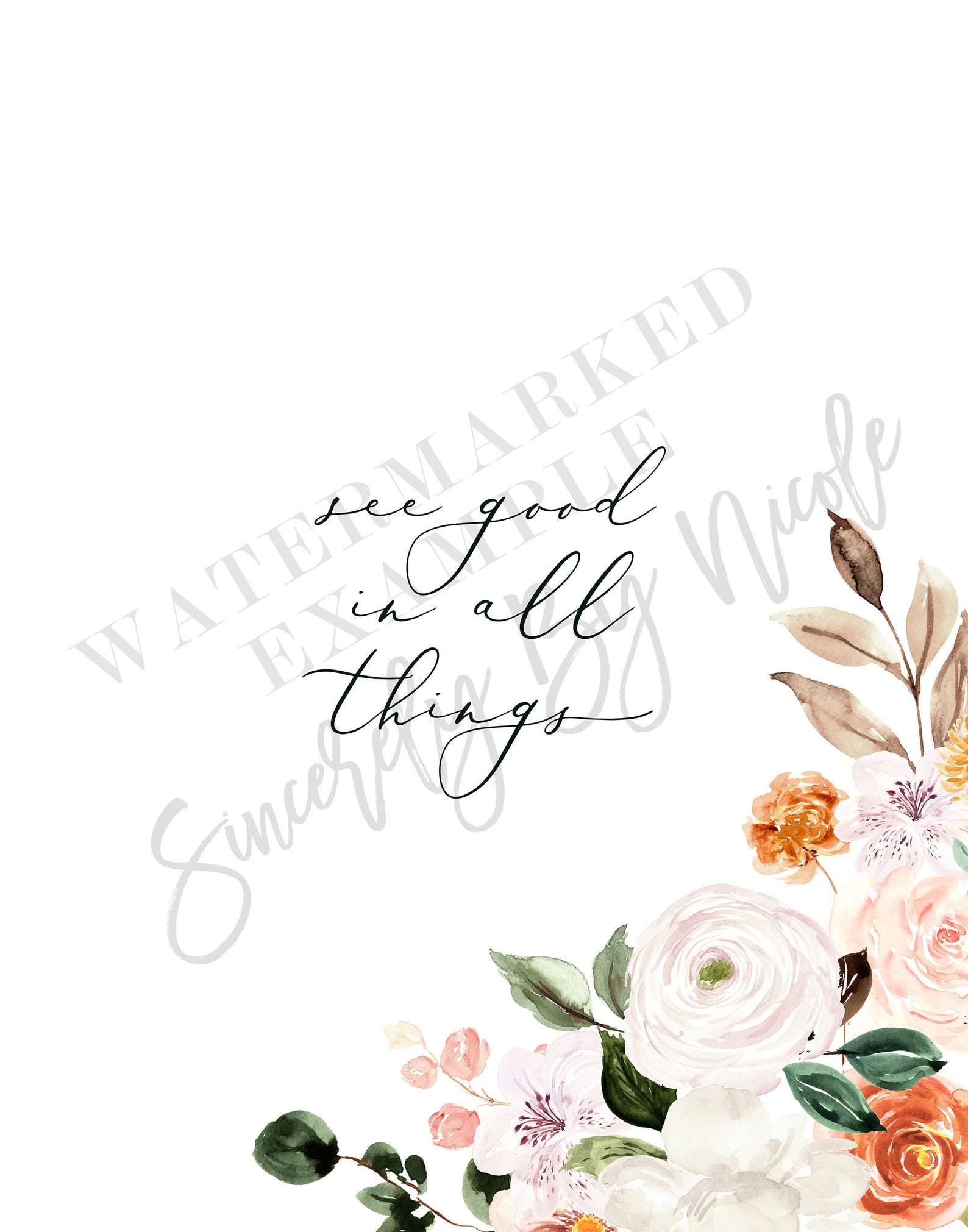 Printable Floral Quote Floral Quote Print Floral Print | Etsy