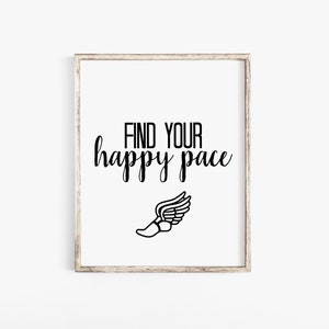 Find Your Happy Pace, Motivational Quote, Digital Art, Instant Download ...