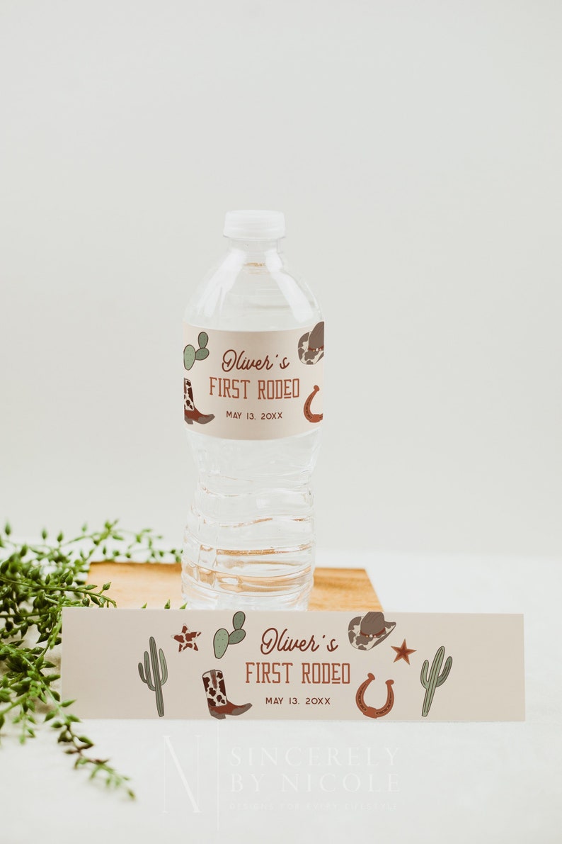 First Rodeo Birthday Water Bottle Label Rodeo 1st Birthday - Etsy