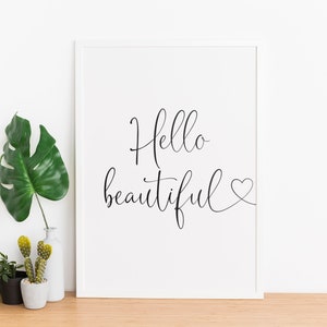 Hello Beautiful, Instant Download, Hello Beautiful Sign, Printable ...