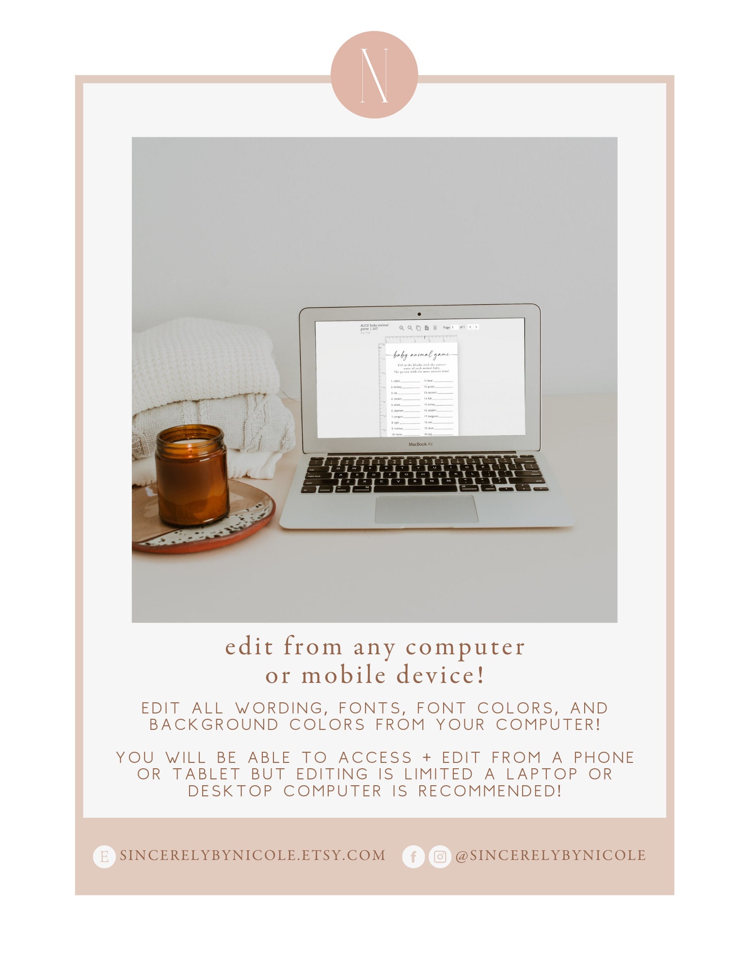 Beach Wedding Signature Drink Sign, Editable Signature Cocktails ...