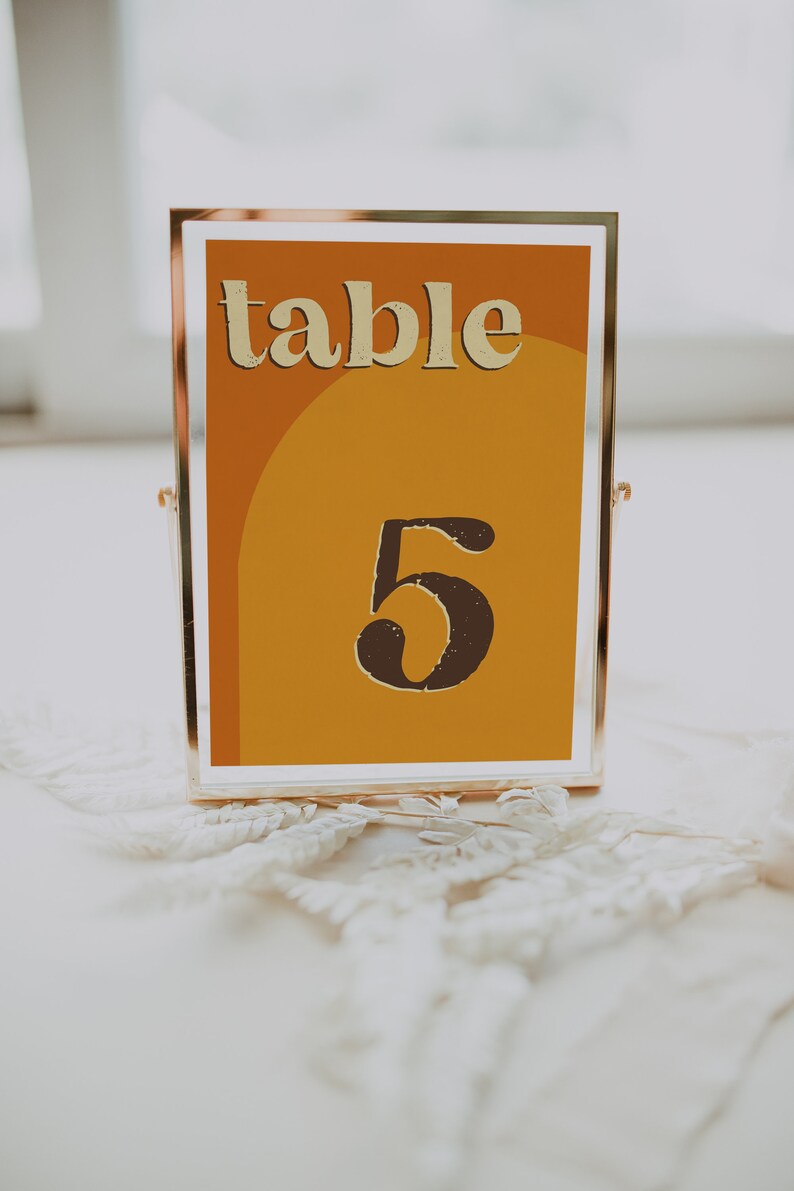 70's Table Number Template Printable Funky Retro Table - Etsy