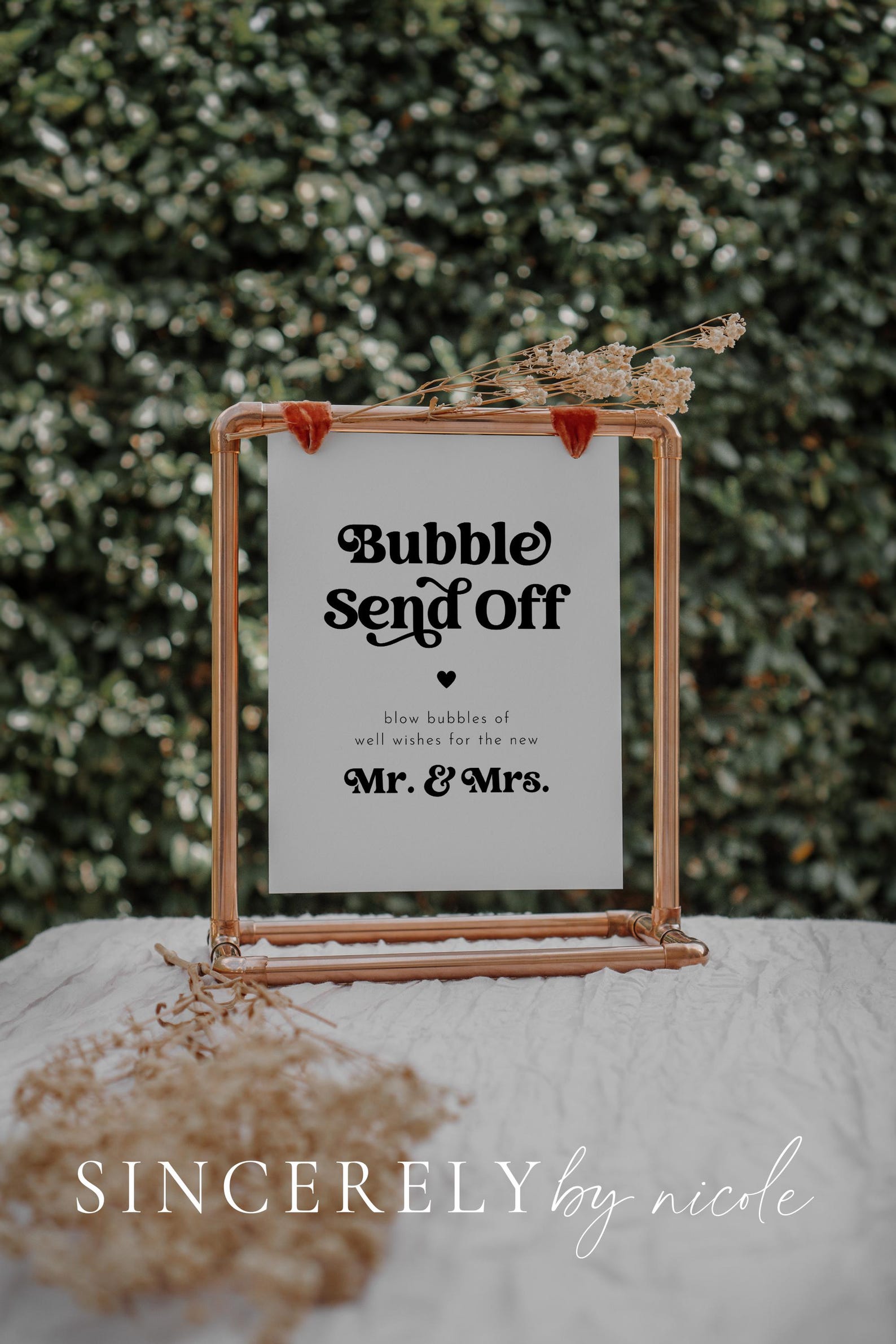 Bubble Send off Sign, Bubble Send off Sign Printable, Modern Minimalist ...