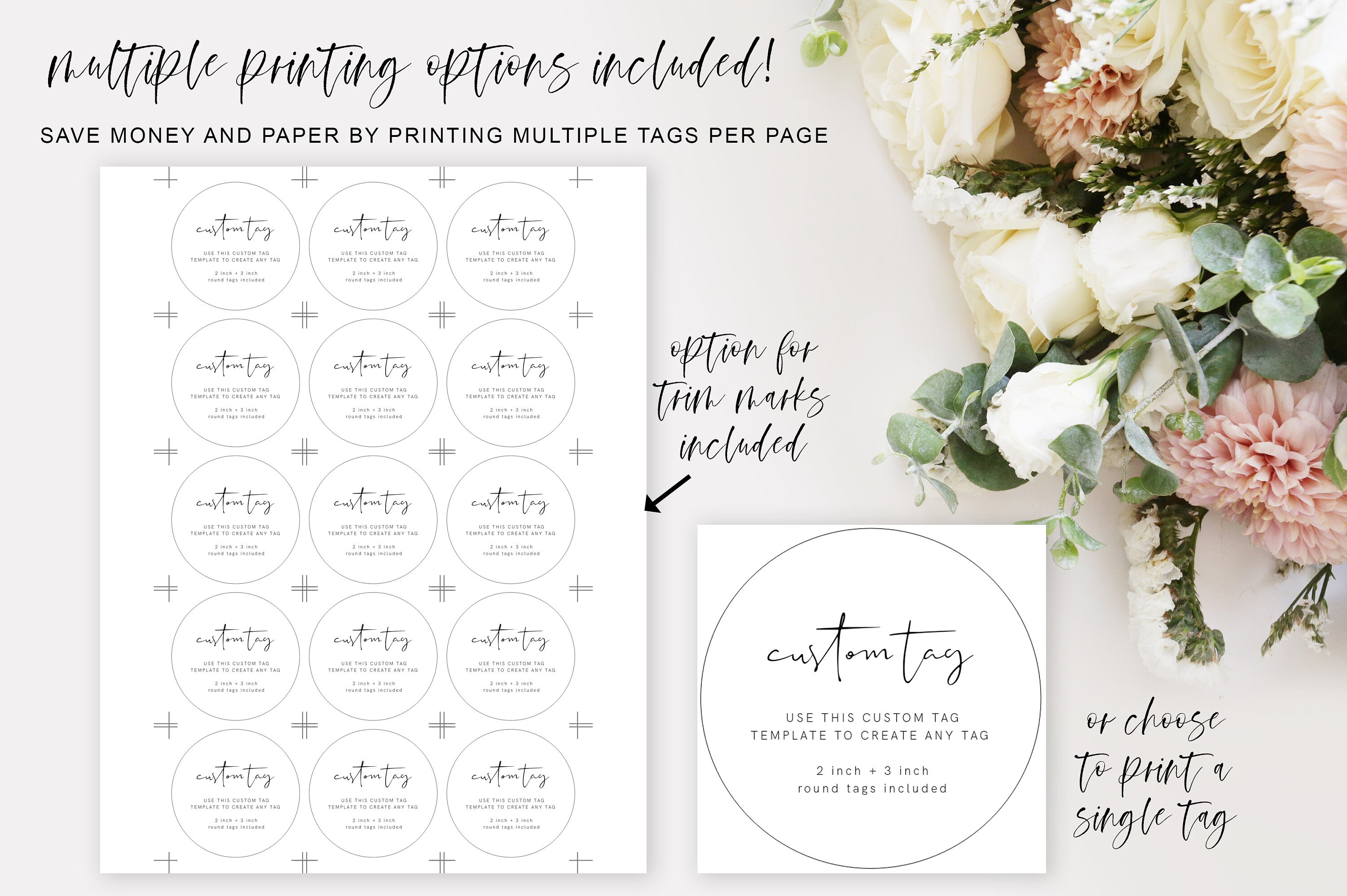 Round Favor Tag Template Printable Round Favor Tag Printable - Etsy