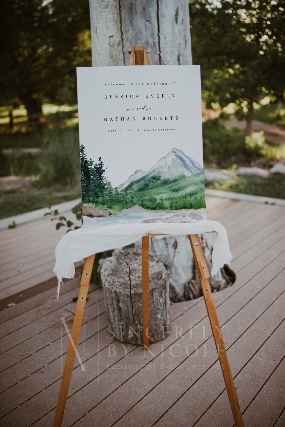 Mountain Wedding Welcome Sign Template Outdoor Wedding - Etsy