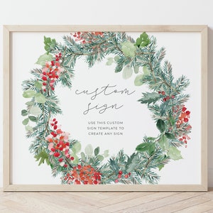 Editable Holiday Sign Template Printable Christmas Sign - Etsy