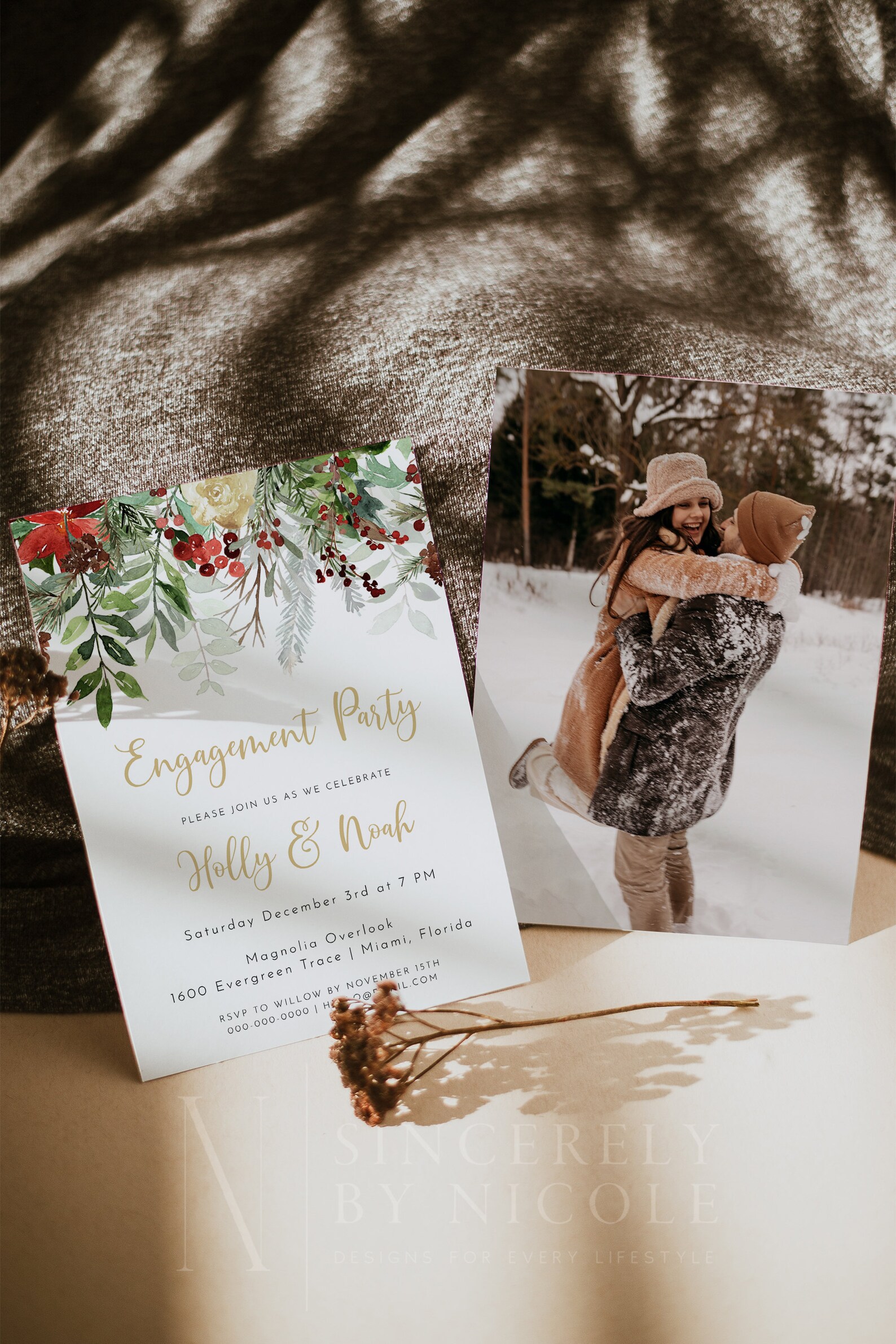 Winter Engagement Party Invitation Holiday Engagement Party - Etsy