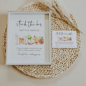Stock the Bar Raffle Ticket Template, Couples Shower Bottle Raffle Game ...