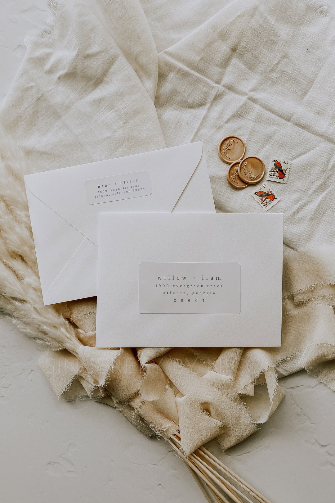 Modern Minimalist Address Template, Editable Recipient Address Label ...