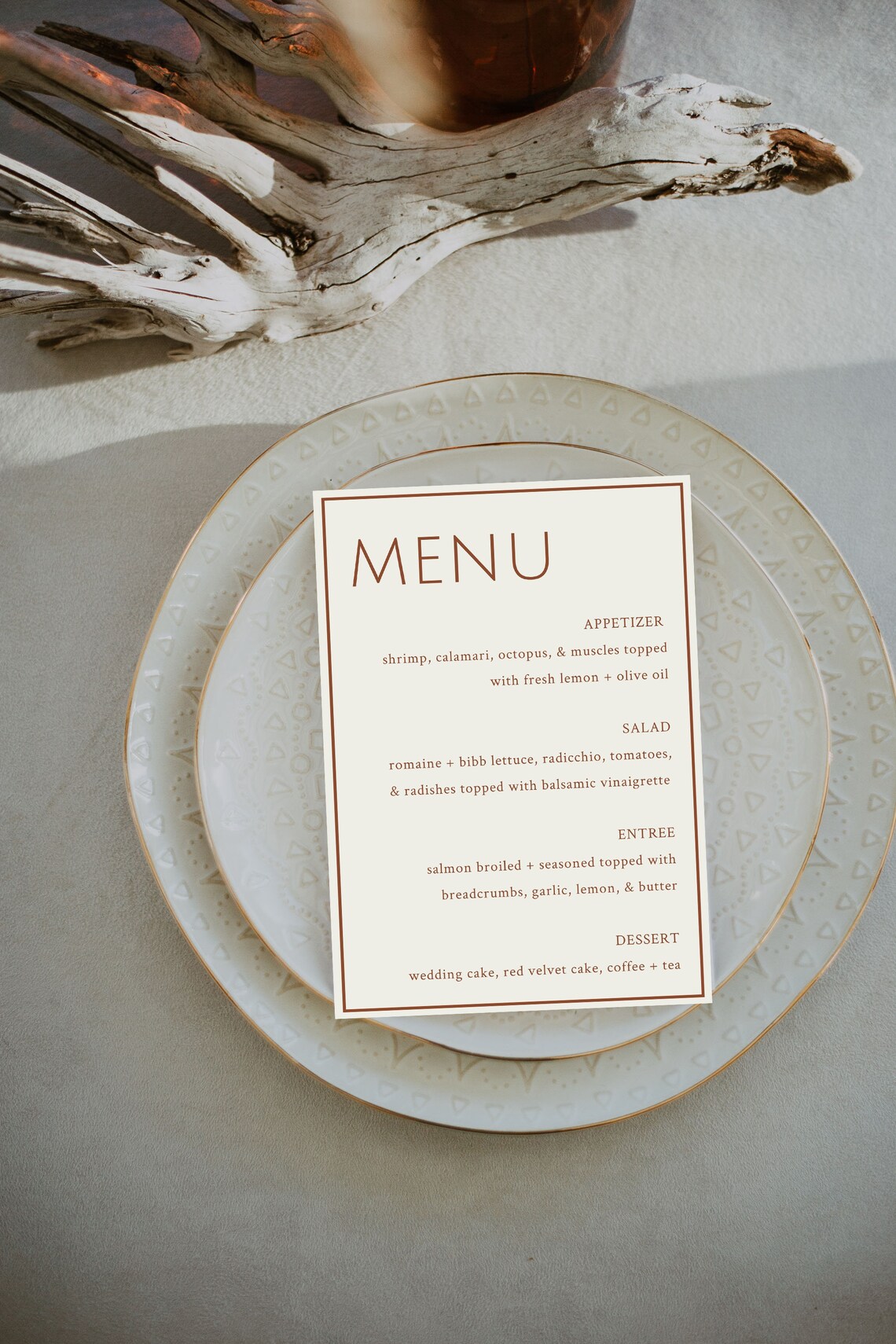 Terracotta Menu Template Burnt Orange Menu Editable - Etsy