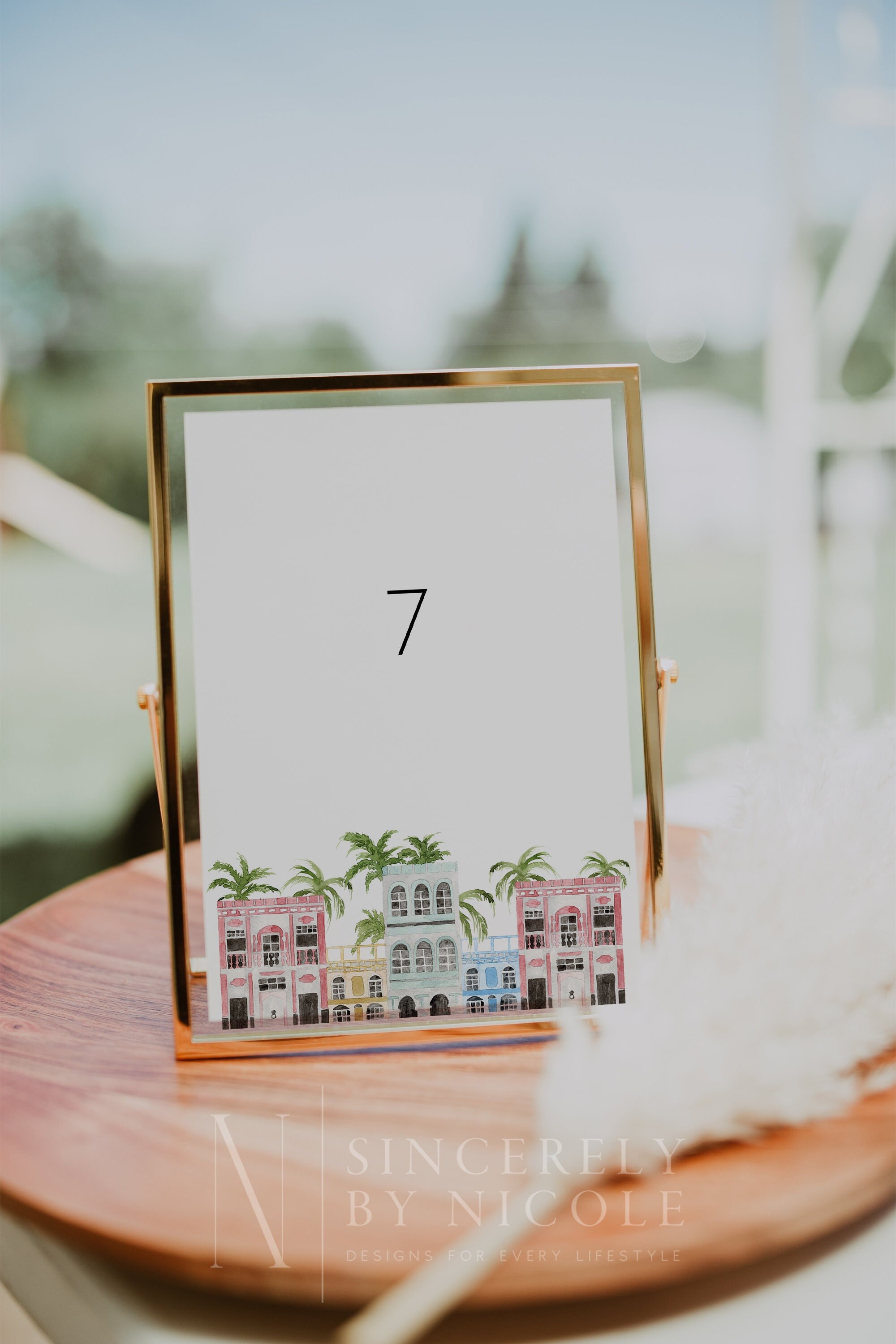 Beach Wedding Table Number Template Editable Charleston - Etsy