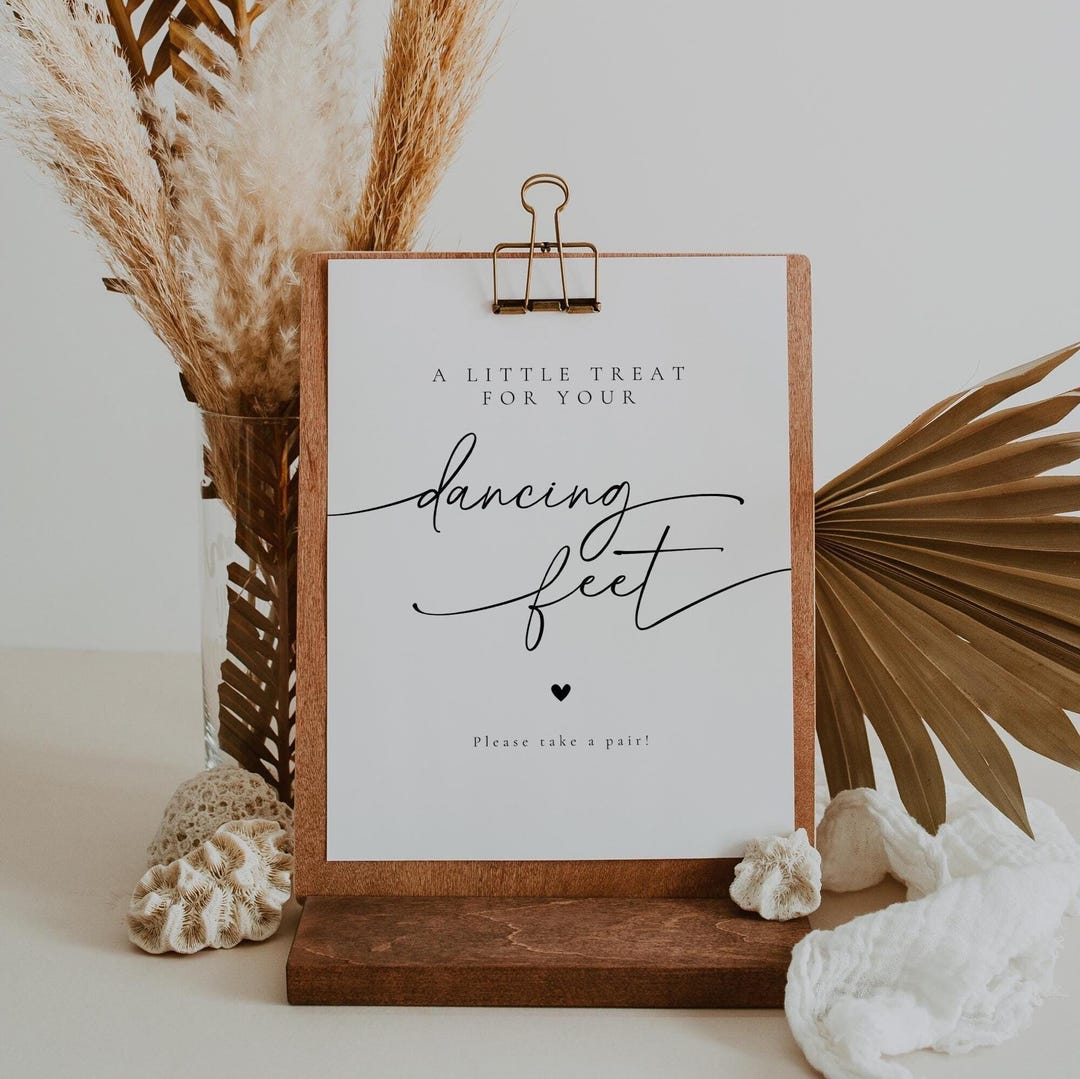 Dancing Feet Sign Template, Wedding Flip Flops Sign, Wedding Dancing ...