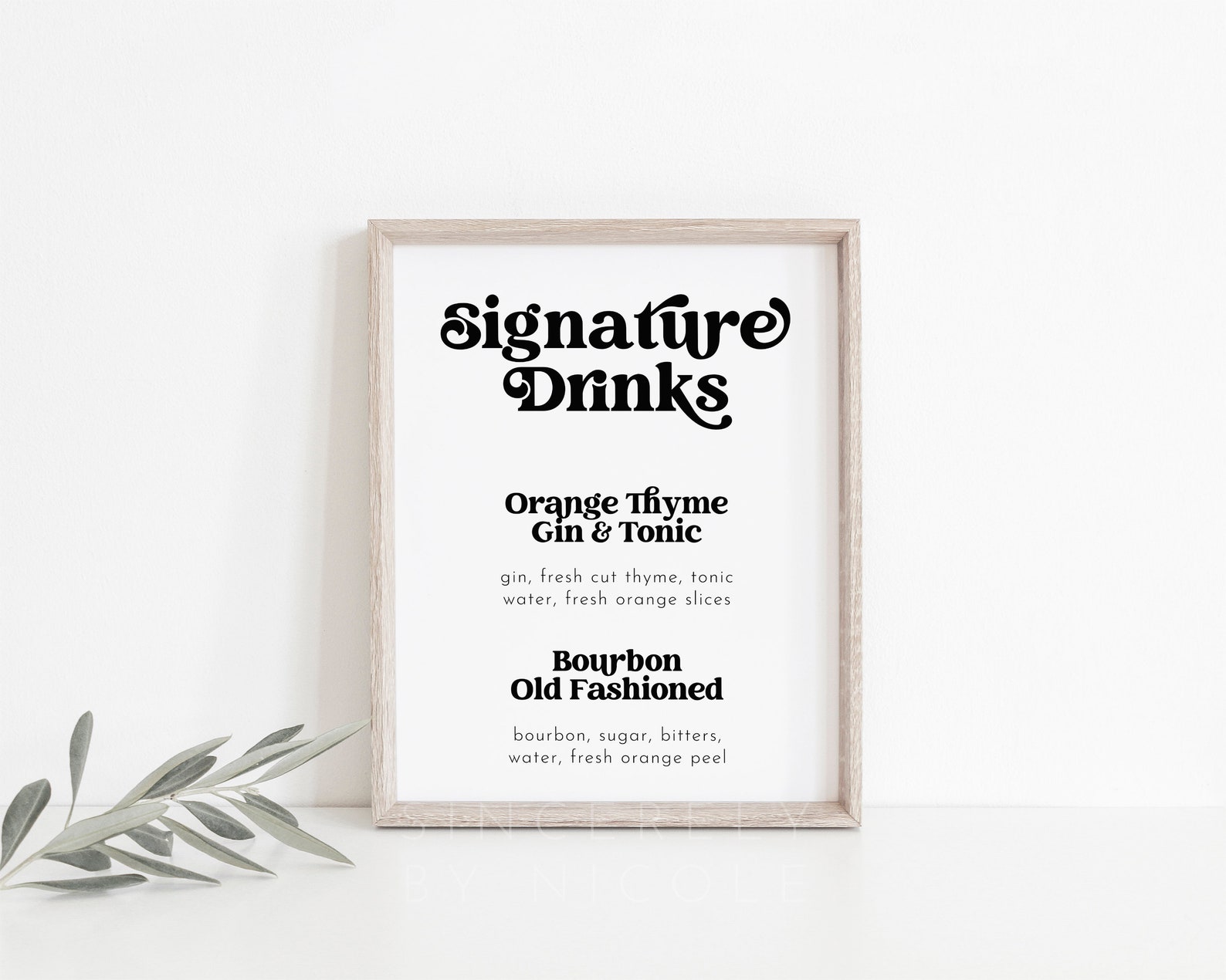 Retro Bar Menu Sign Wedding Bar Menu Sign Printable Retro - Etsy