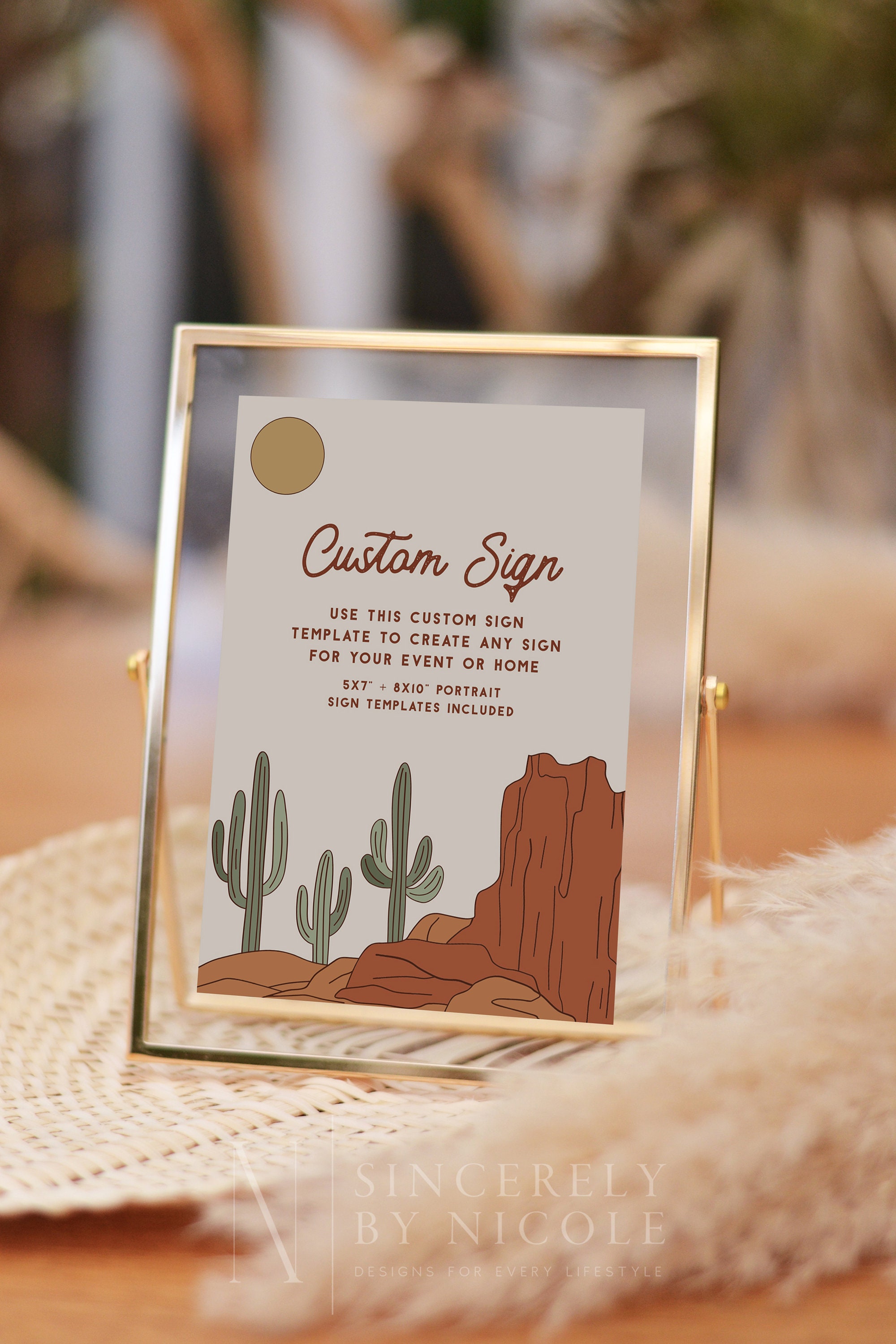 Western Sign Template Cactus Custom Sign Template Template - Etsy