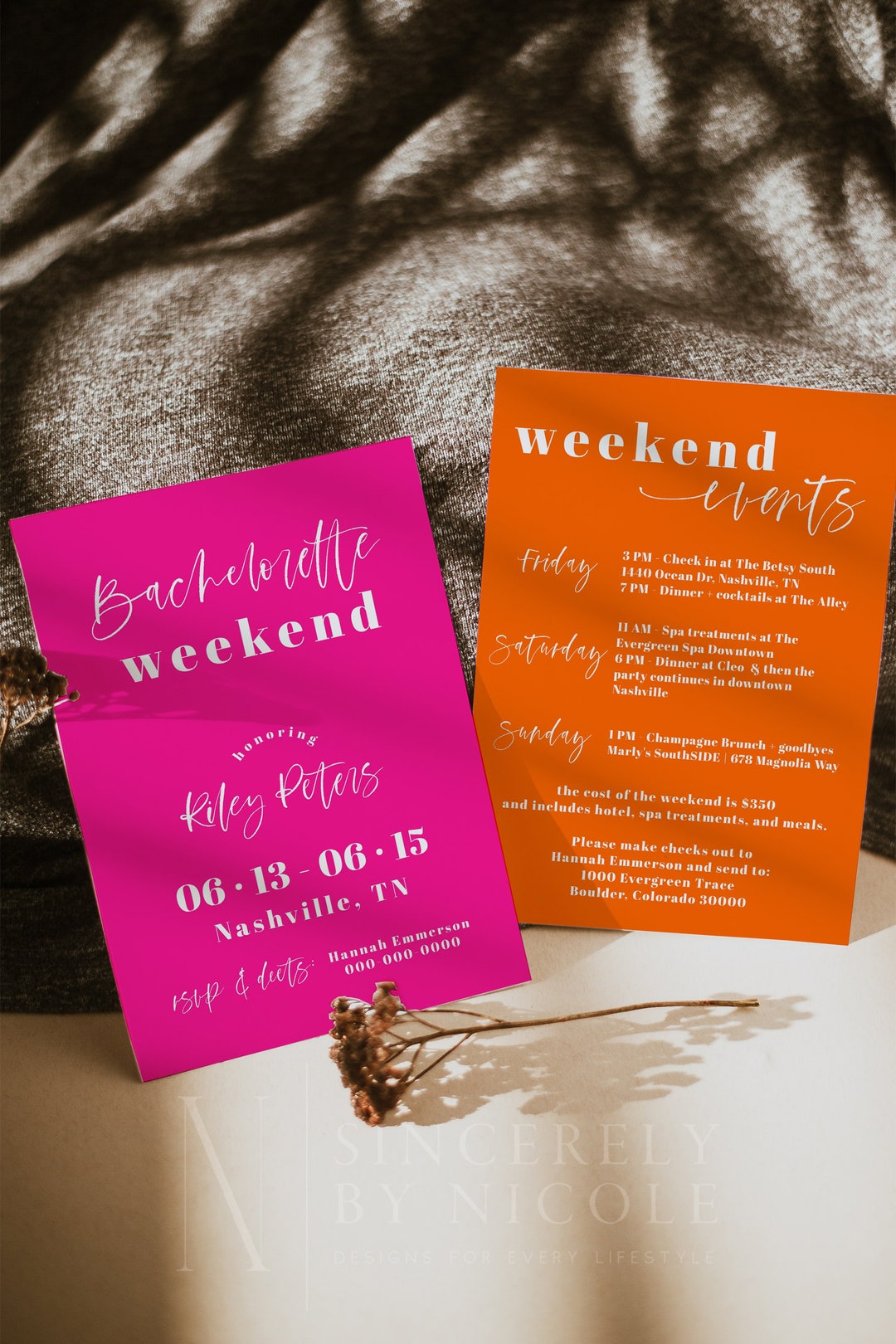 Hot Pink Bachelorette Party Invitation, Bachelorette Weekend Invite ...