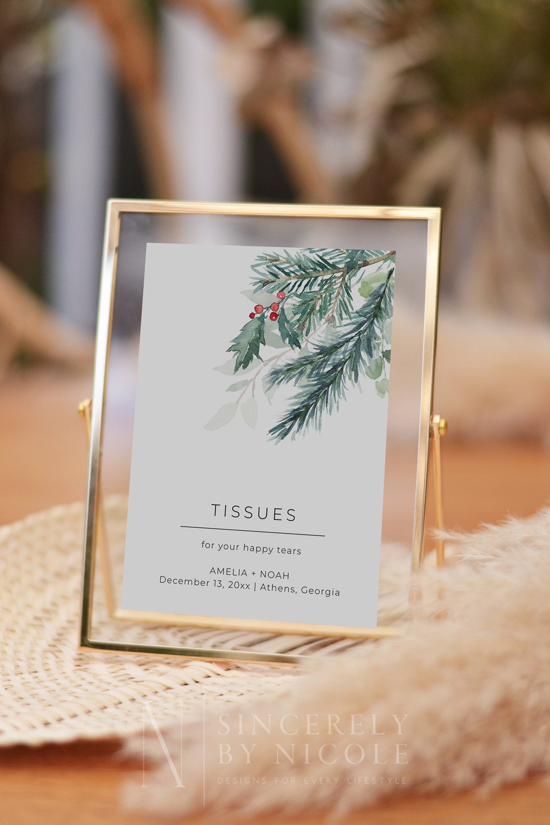 Tissues Wedding Sign Template, for Your Happy Tears Wedding Table Sign ...