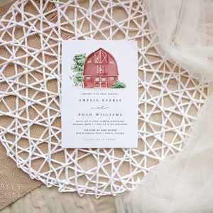 Barn Wedding Invitations, Wedding Invitations Rustic Barn Editable ...