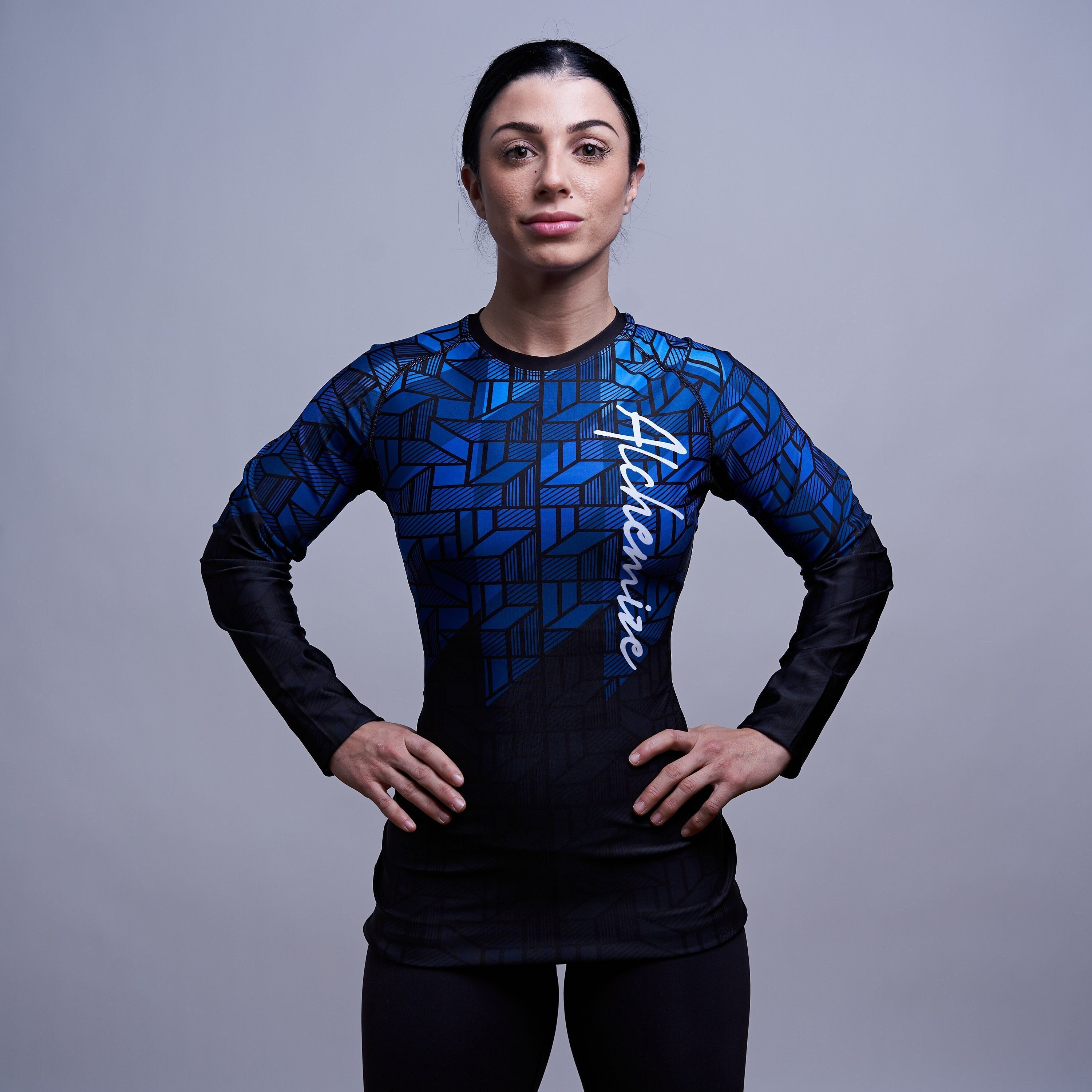Womens BJJ Blue Ranked Rash Guard No-gi Long Sleeve - Etsy