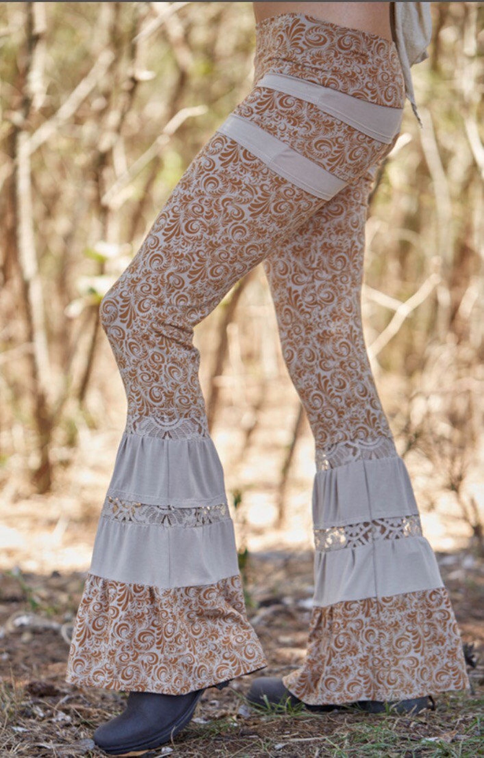 Elven Leggings Bell Bottom Tights Pixie Leggings Boho Yoga | Etsy