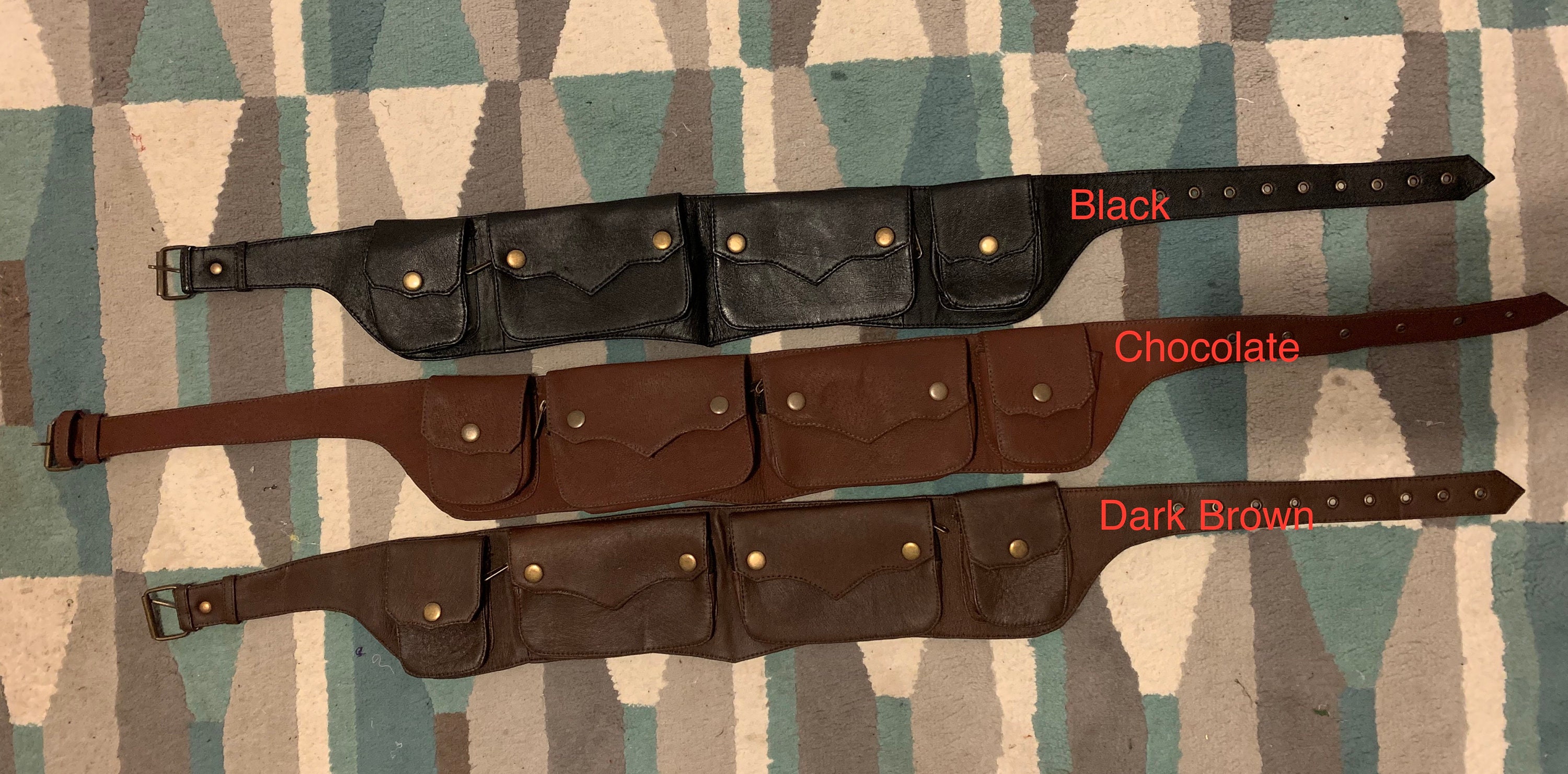 Leather Utility Belt Leather Pocket Belt Festival Utility | Etsy