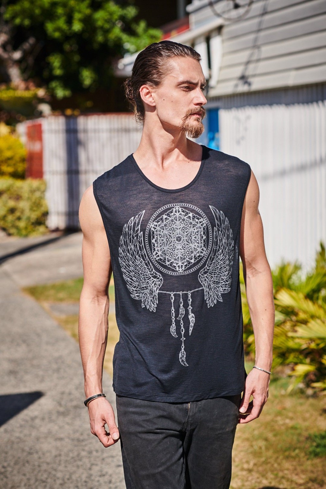 Festival Clothing, Psytrance Tee Shirt, Psychedelic Top, Beach Tank Top ...