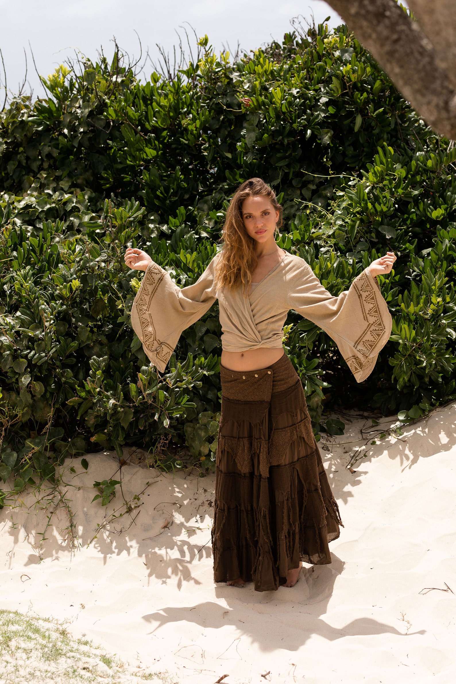 Tribal Wrap Blouse Tribal Clothing Bell Sleeves Top - Etsy